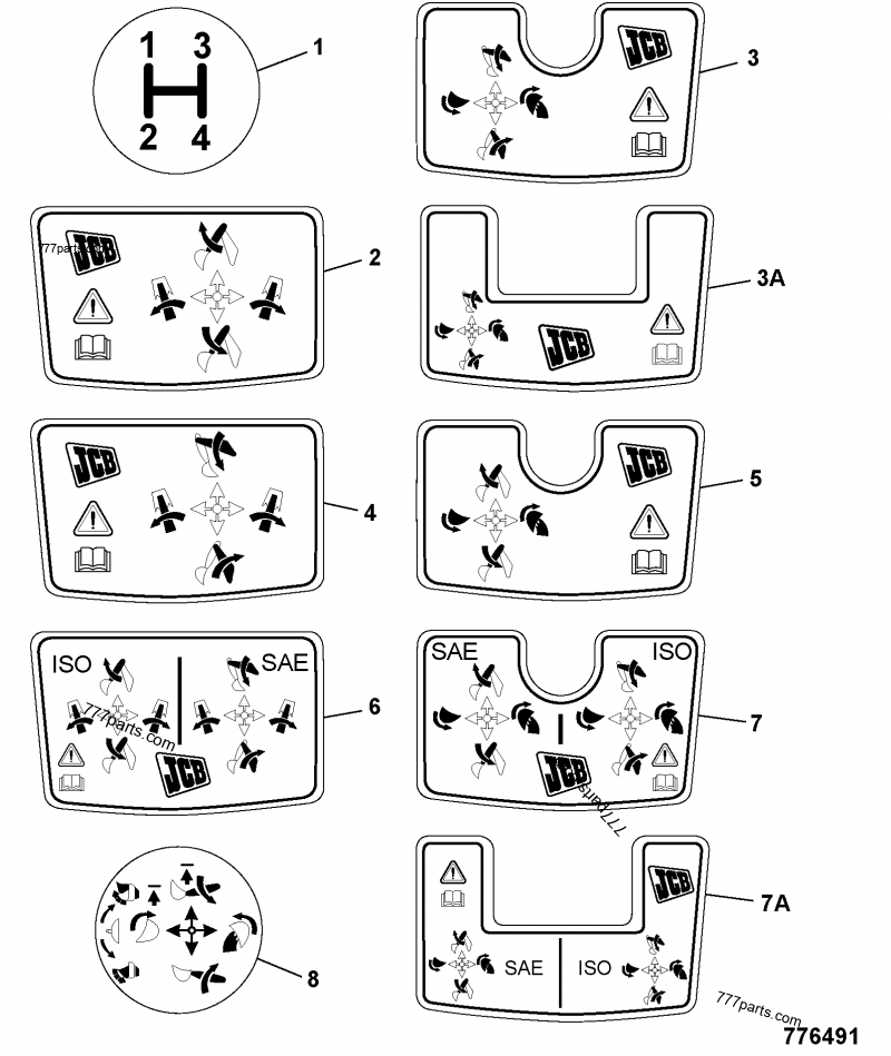 817/17698 Decal, gearlever knob, 4 speed - 81717698 - JCB spare part ...