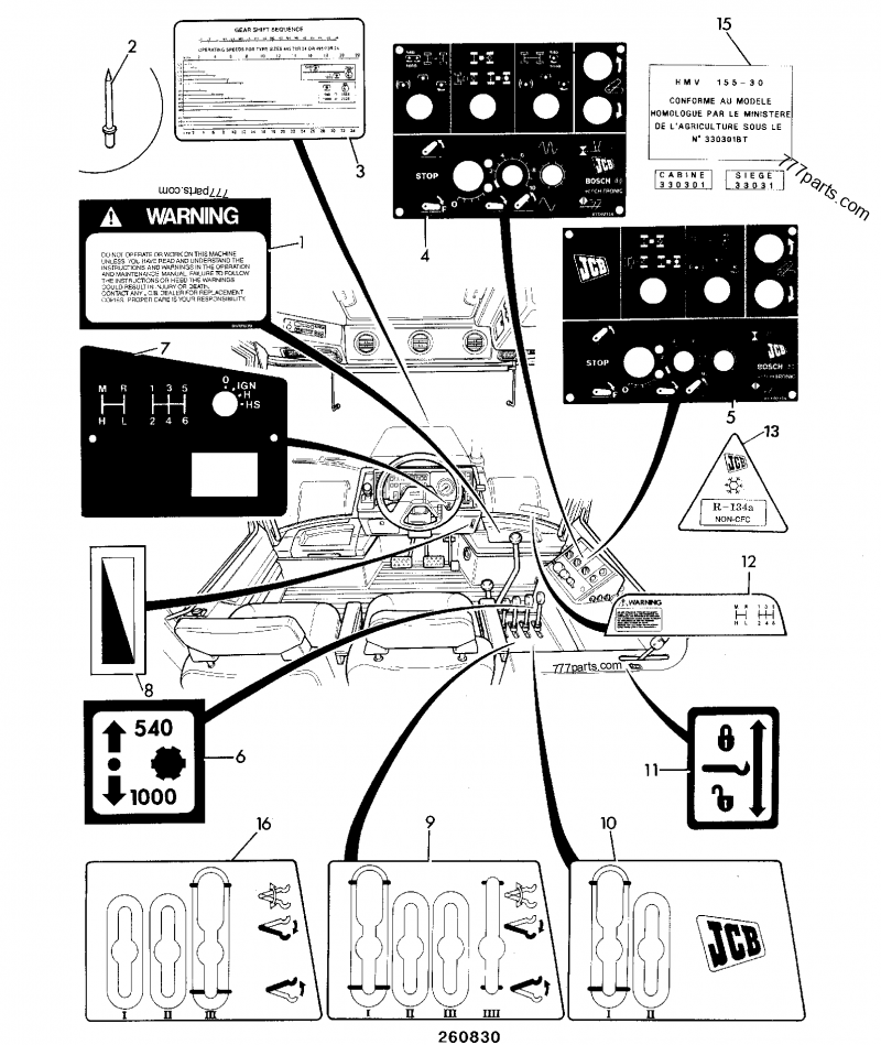 817/04071 Decal, draft control, front & rear pto - 81704071 - JCB spare ...