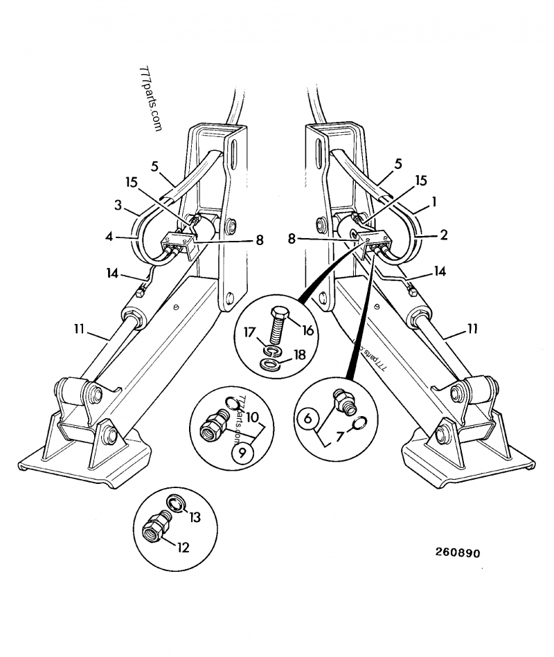 653/10064 Pipe, stabiliser ram, right hand rod side - 65310064 - JCB ...