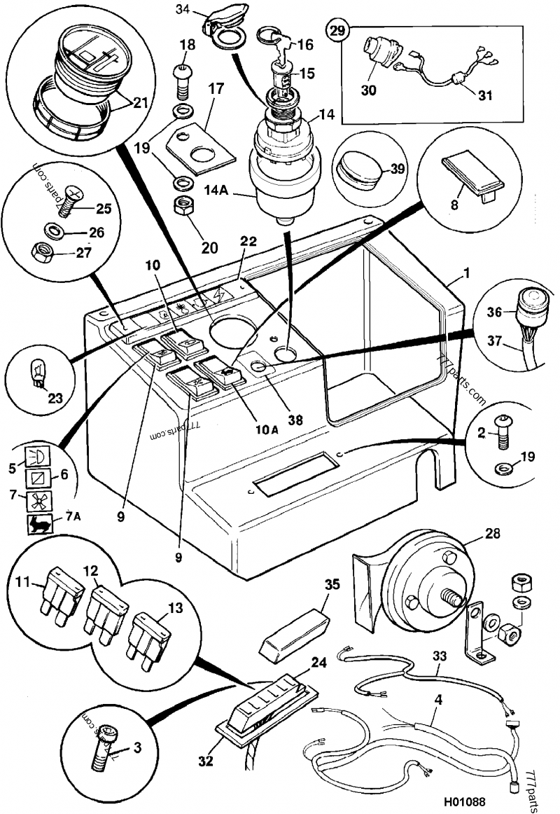 718/45800 Harness, buzzer/diode - 71845800 - JCB spare part | 777parts.com