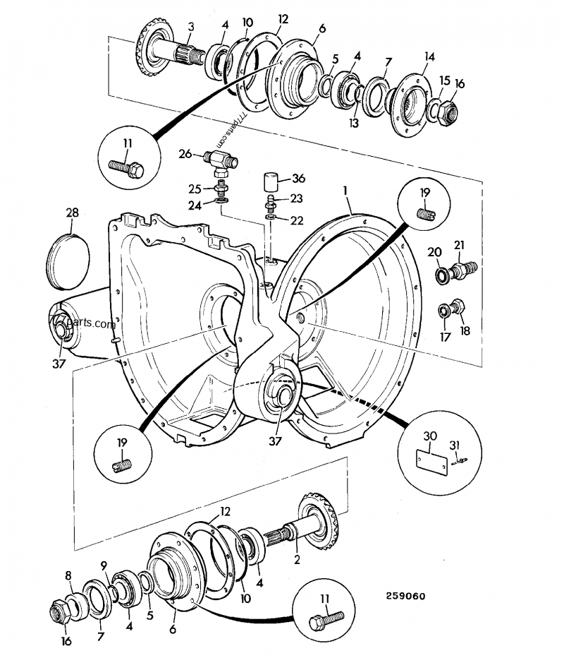 455/10660 Gearbox, GA Bevel,PS750, 4 Speed,11" T/c - 45510660 - JCB ...