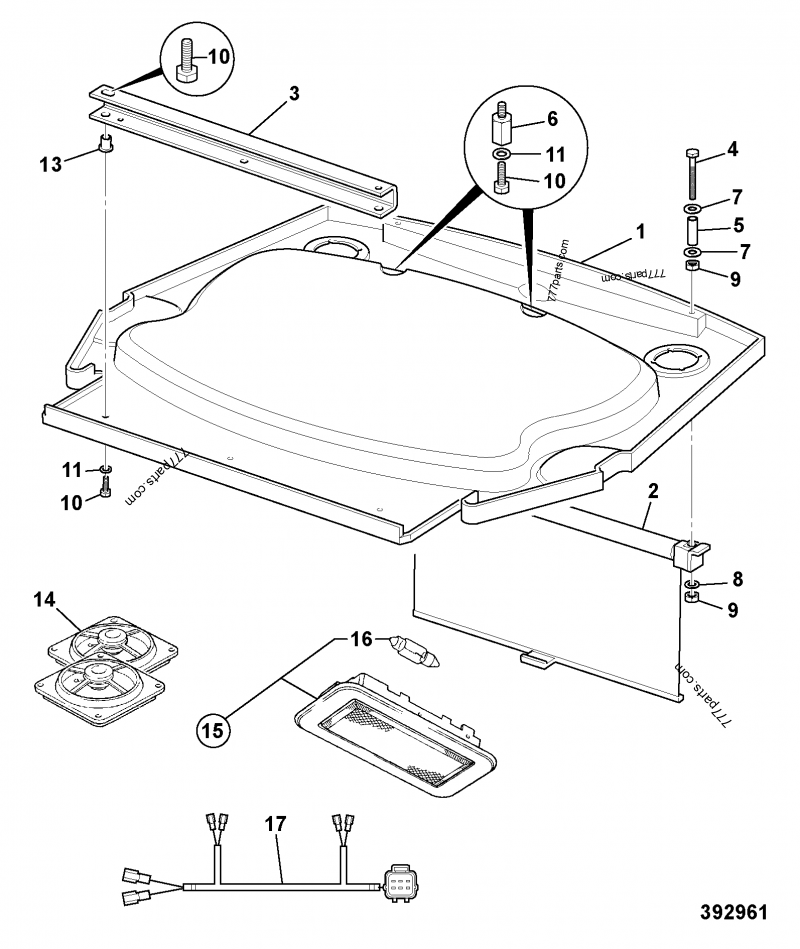 331/25491 Lining, cab roof, 3CX cab - 33125491 - JCB spare part ...