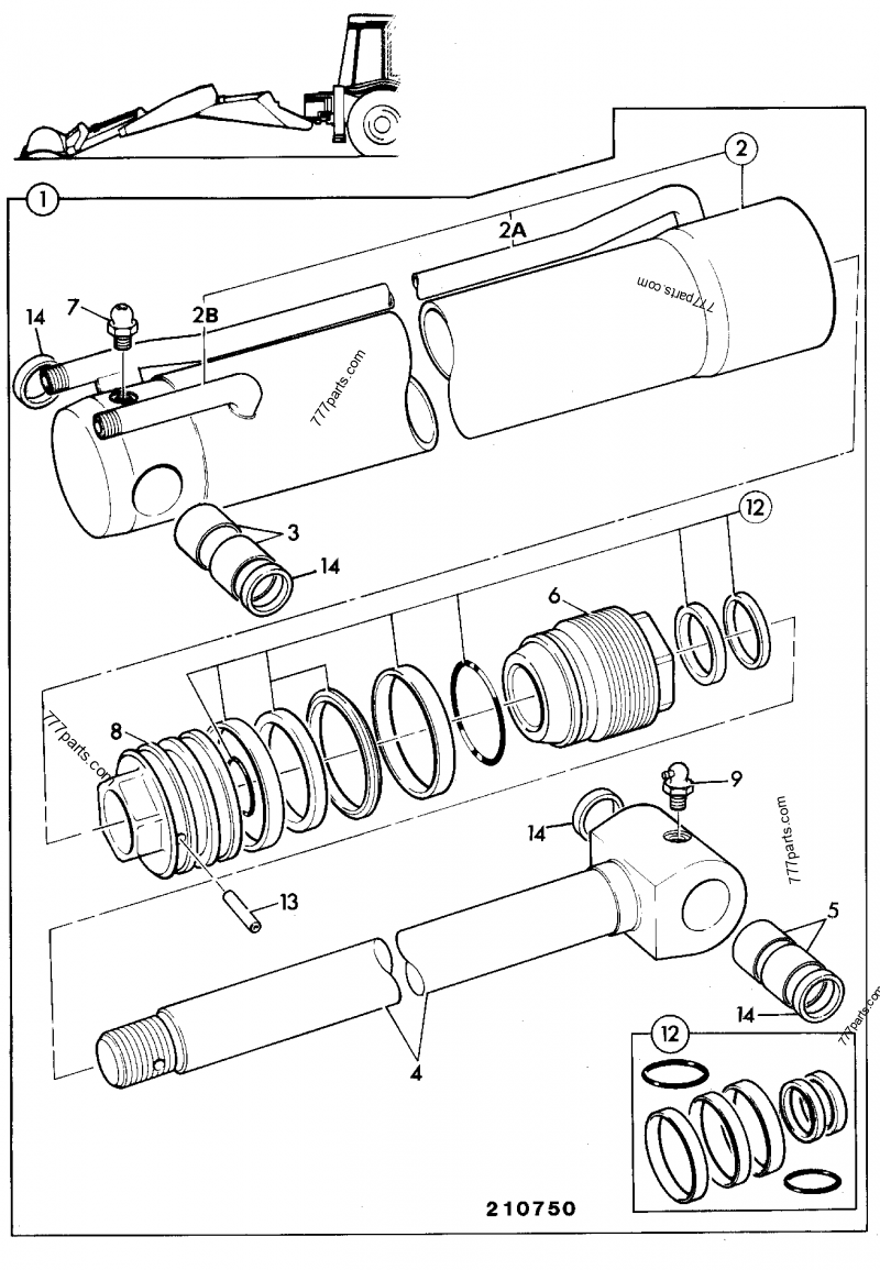 557/60060 Ram, assembly, bucket - 55760060 - JCB spare part | 777parts.com
