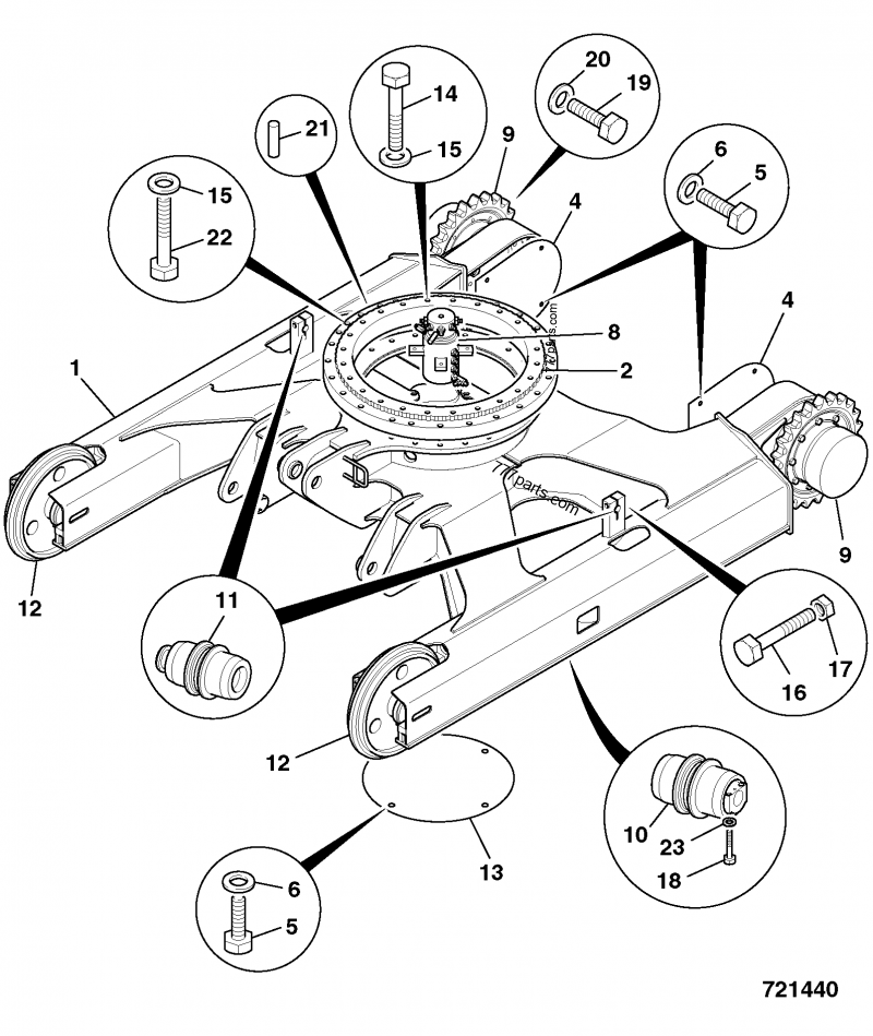 JAA0013 Wheel, idler, assembly - JCB spare part | 777parts.com