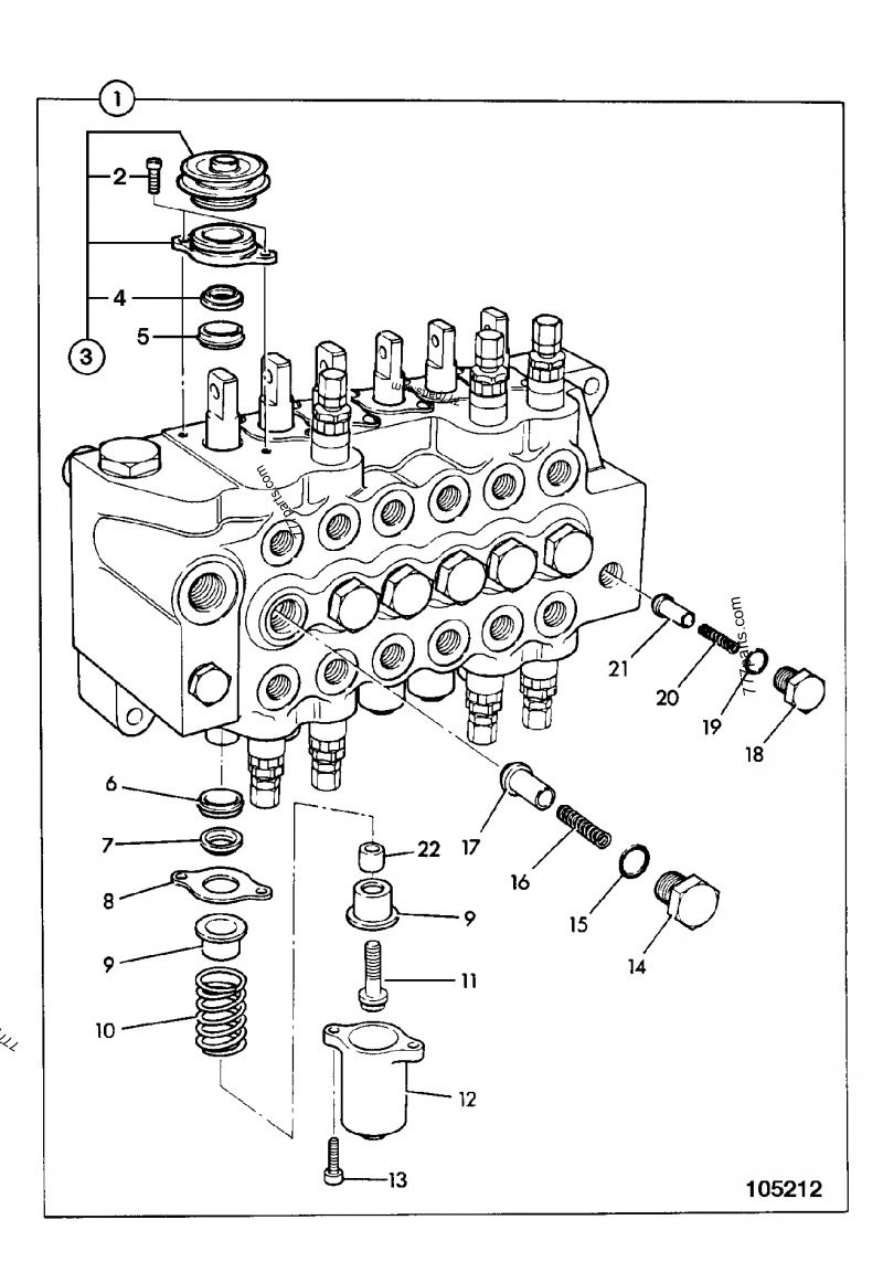 25/623200 Valve, 6 spool excavator, centremount - 25623200 - JCB spare ...