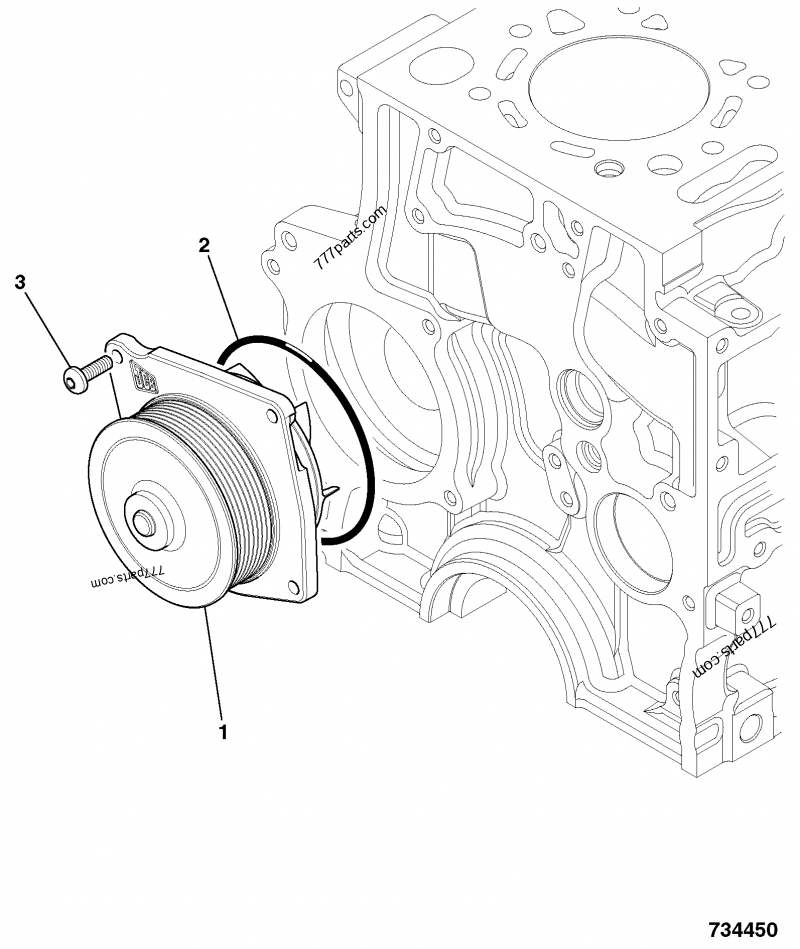 320/04542 Pump, water, assembly - 32004542 - JCB spare part | 777parts.com