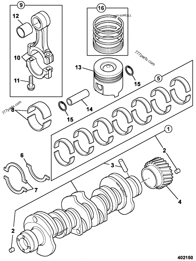 02/801152 Bearing, main - green - 02801152 - JCB spare part | 777parts.com