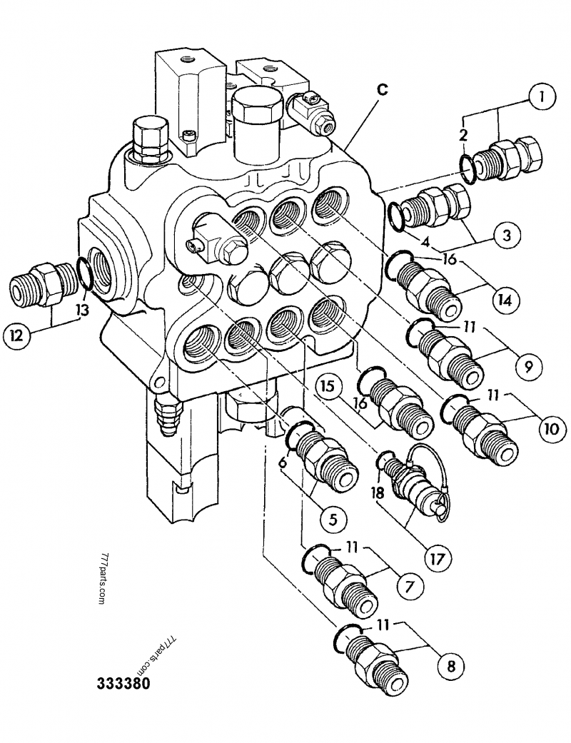 25/220395 Valve, 3 spool loader, servo - 25220395 - JCB spare part ...
