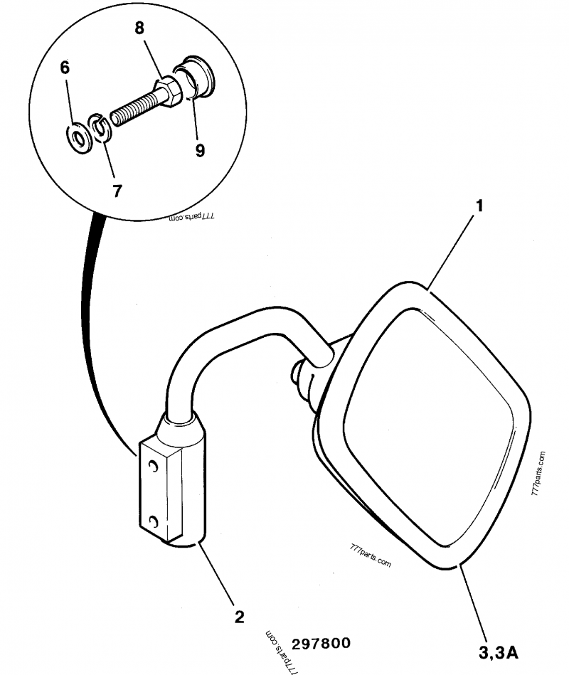 123/04970 Mirror, exterior head assy - 12304970 - JCB spare part ...