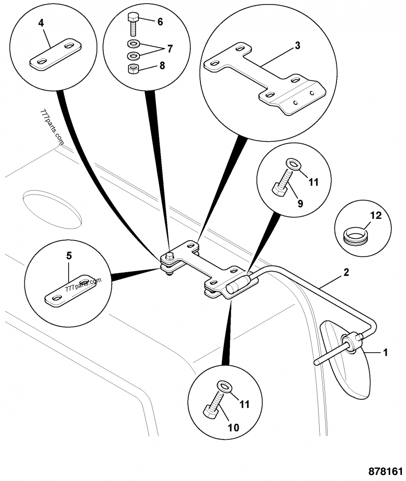 123/04970 Mirror, exterior head assy - 12304970 - JCB spare part ...