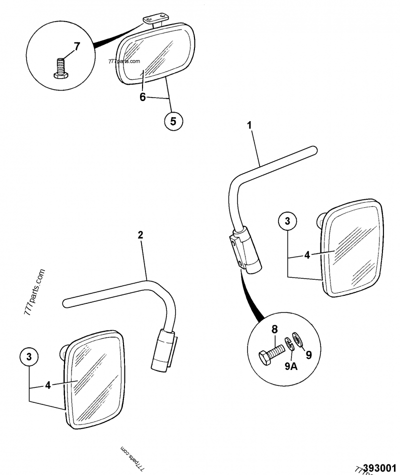 123/04970 Mirror, exterior head assy - 12304970 - JCB spare part ...