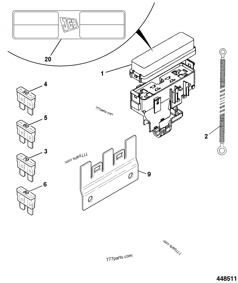 817/18683 Decal, Fuse Label - 81718683 - JCB spare part | 777parts.com