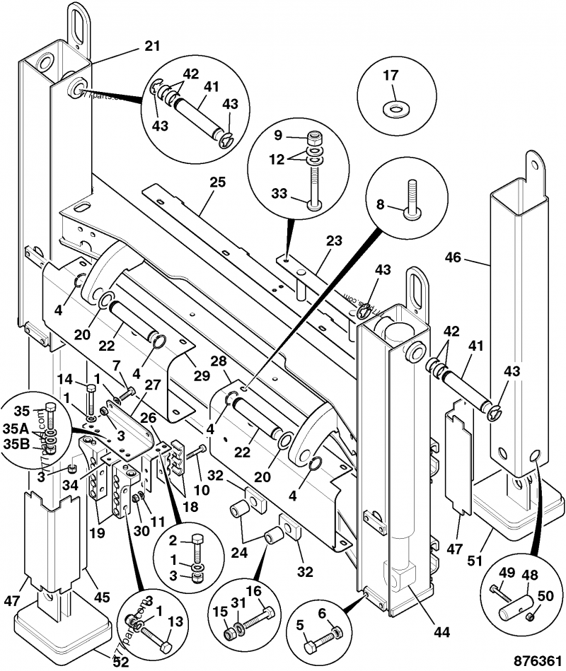 332/R9609 Ram, stabiliser - 332r9609 - JCB spare part | 777parts.com