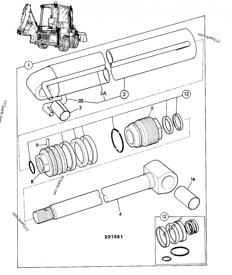 332/R9609 Ram, stabiliser - 332r9609 - JCB spare part | 777parts.com