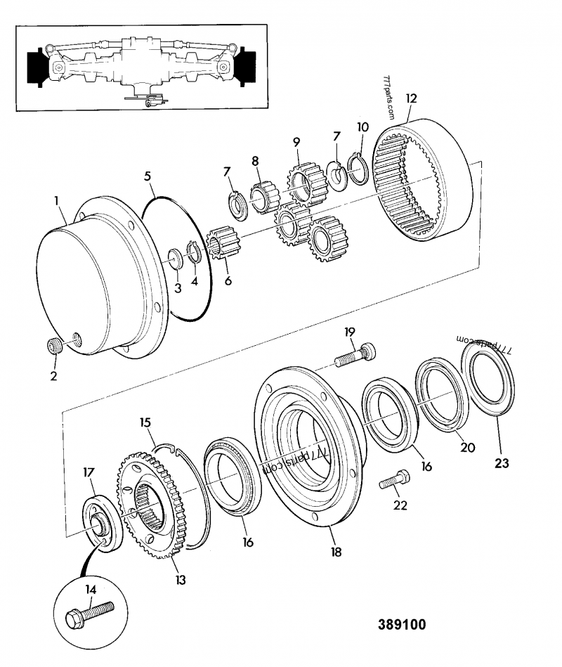 458/20446 Carrier, wheel bearing, 5 stud - 45820446 - JCB spare part ...