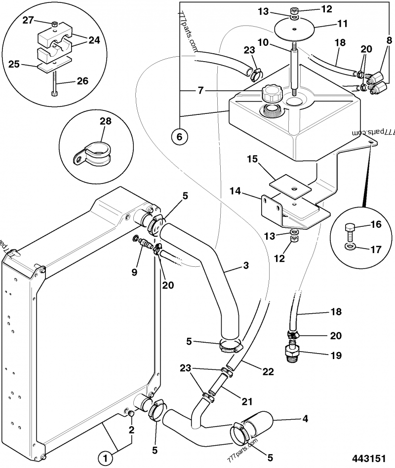 283/19013 G.A., EXPANSION TANK - 28319013 - JCB spare part | 777parts.com