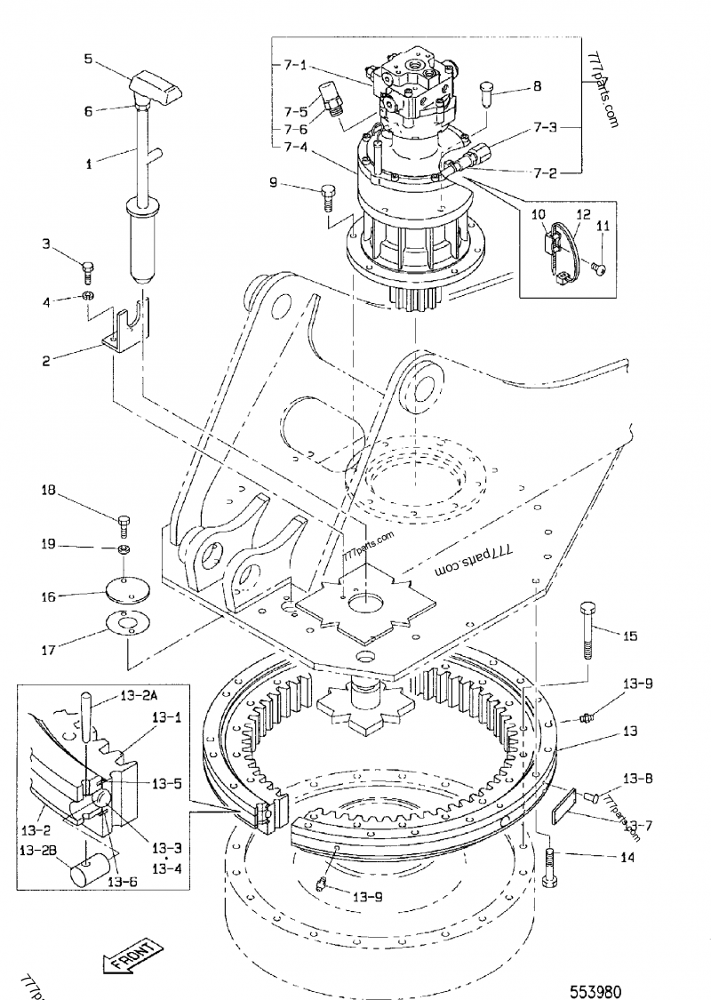 KAC0105 Gear, reduction, swing - JCB spare part | 777parts.com