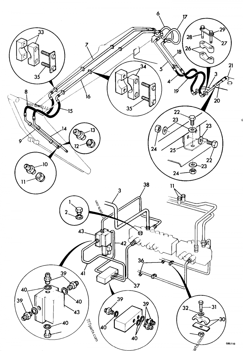 543/69100 Pipe, 230 dipper - 54369100 - JCB spare part | 777parts.com