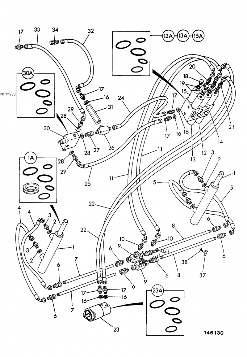 903/04051 Kit-seal, flow control valve - 90304051 - JCB spare part ...