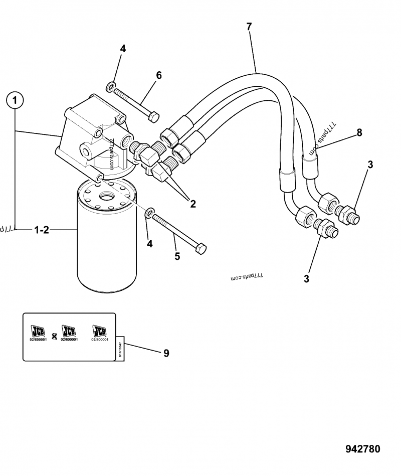 581/18080 Filter, engine oil, remote mounting - 58118080 - JCB spare ...