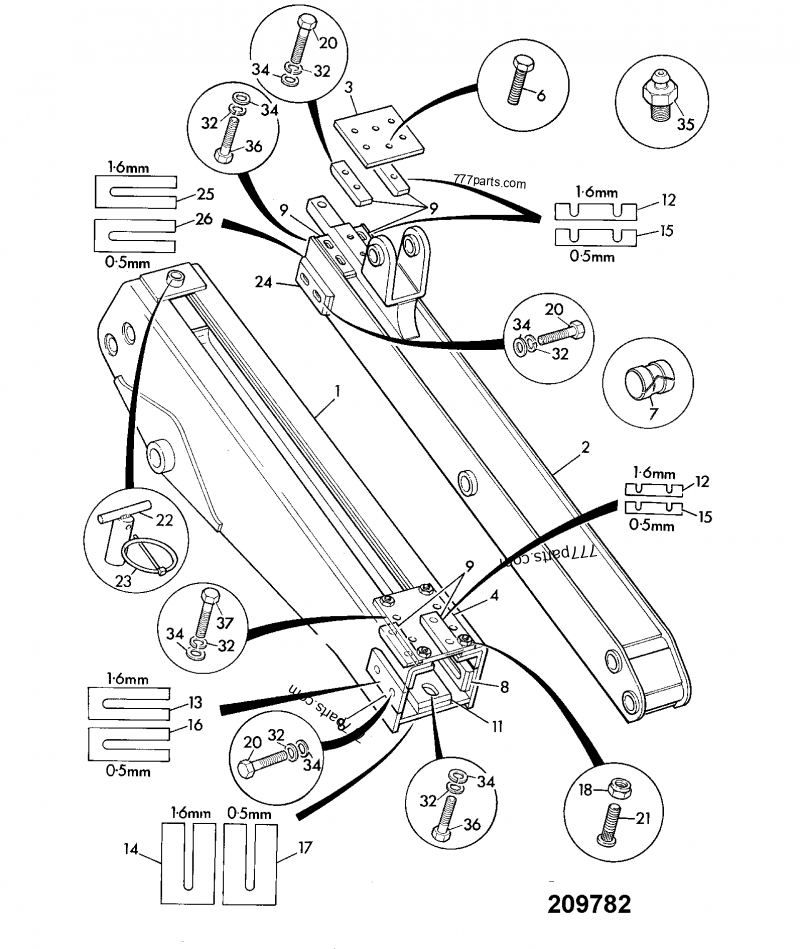 141/68000 Dipper, inner - 14168000 - JCB spare part | 777parts.com