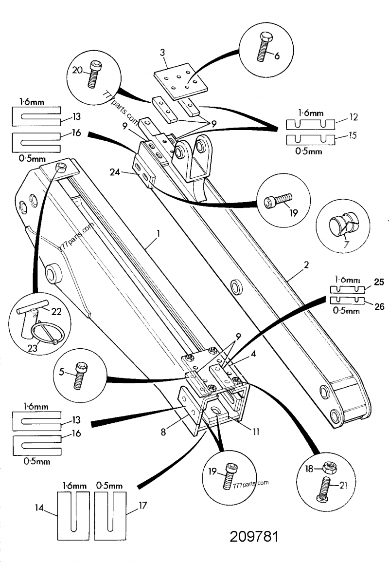 141/68000 Dipper, inner - 14168000 - JCB spare part | 777parts.com