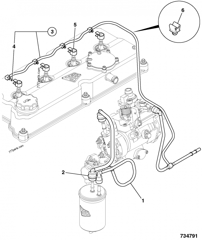 320/07052 Pipe, fuel filter to fuel injection pump - 32007052 - JCB ...