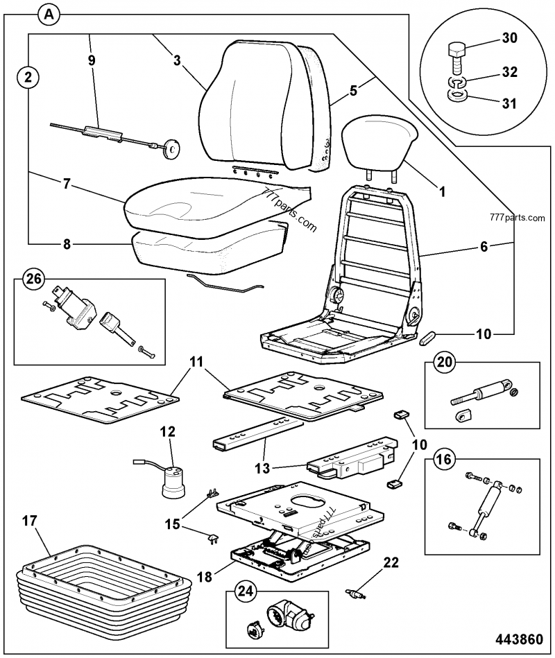 40/910557 Seat, Air Suspension - 40910557 - JCB spare part | 777parts.com