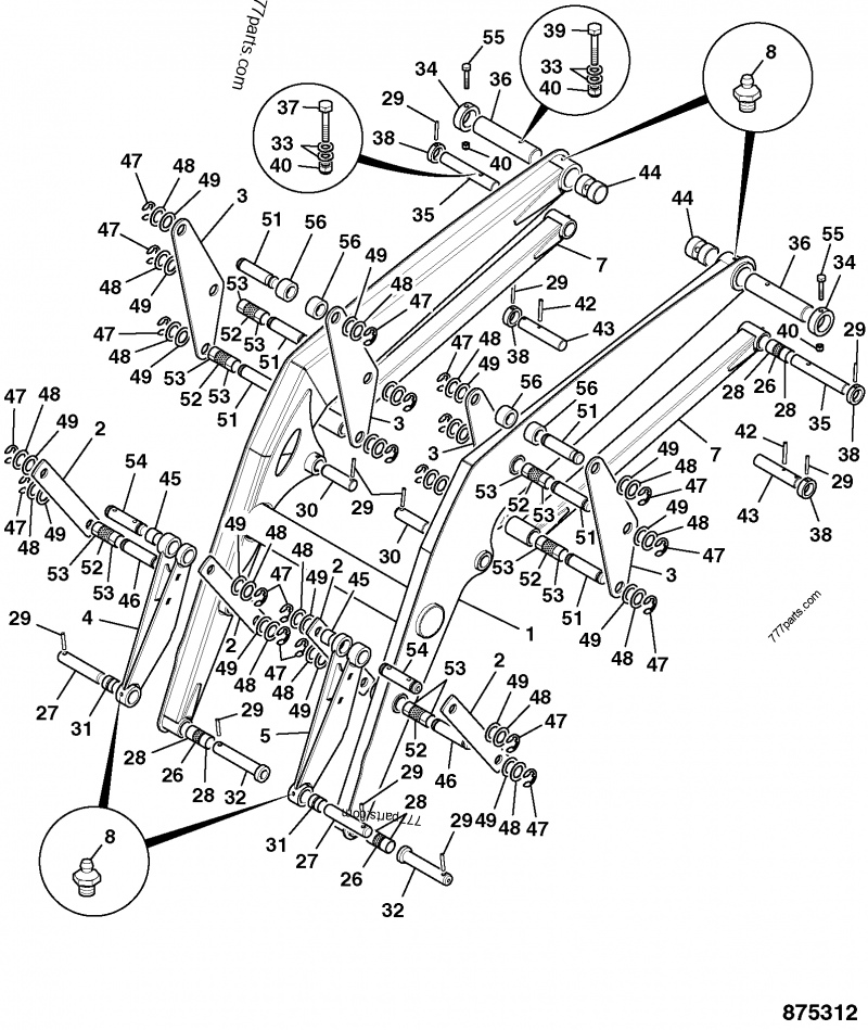 335/12900 Link, shovel,RH, parallel lift - 33512900 - JCB spare part ...