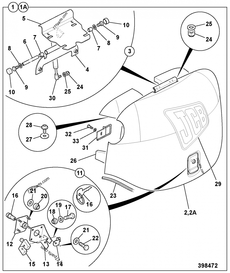 826/10081 Latch, Bonnet - 82610081 - JCB spare part | 777parts.com
