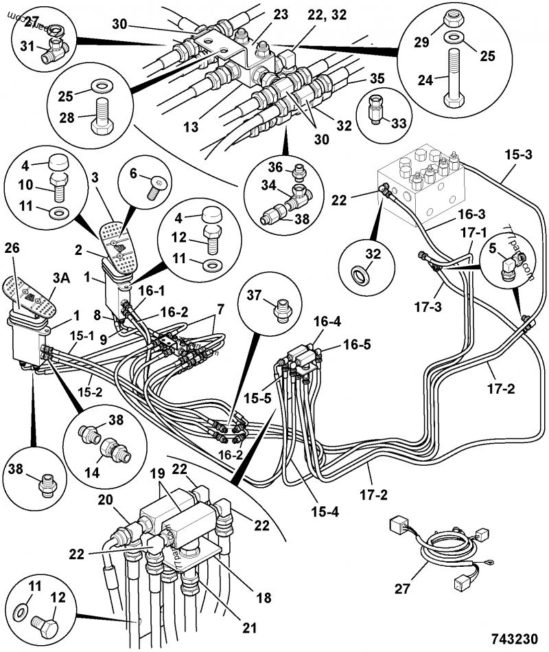 JLJ0042 Valve, shuttle - JCB spare part | 777parts.com