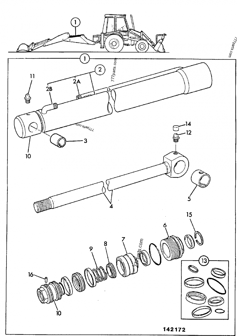 559/43100 Cylinder, dipper ram - 55943100 - JCB spare part | 777parts.com