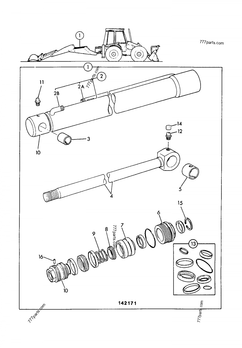 559/43100 Cylinder, dipper ram - 55943100 - JCB spare part | 777parts.com