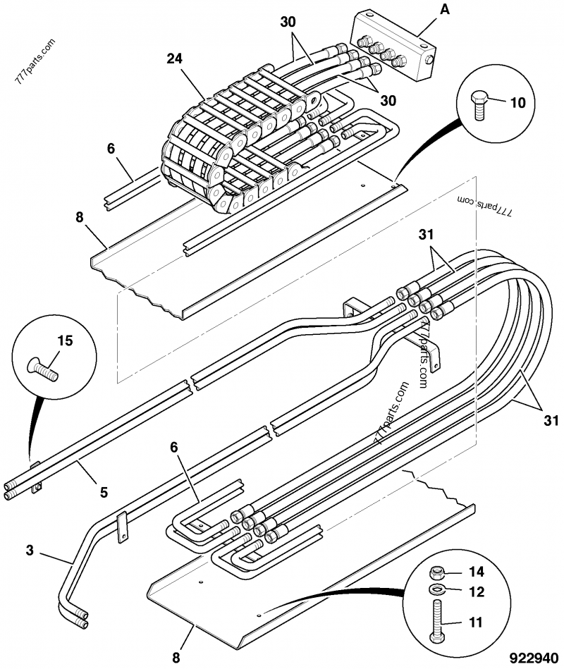 335/11423 Pipe, assembly,left side, inner boom - 33511423 - JCB spare ...