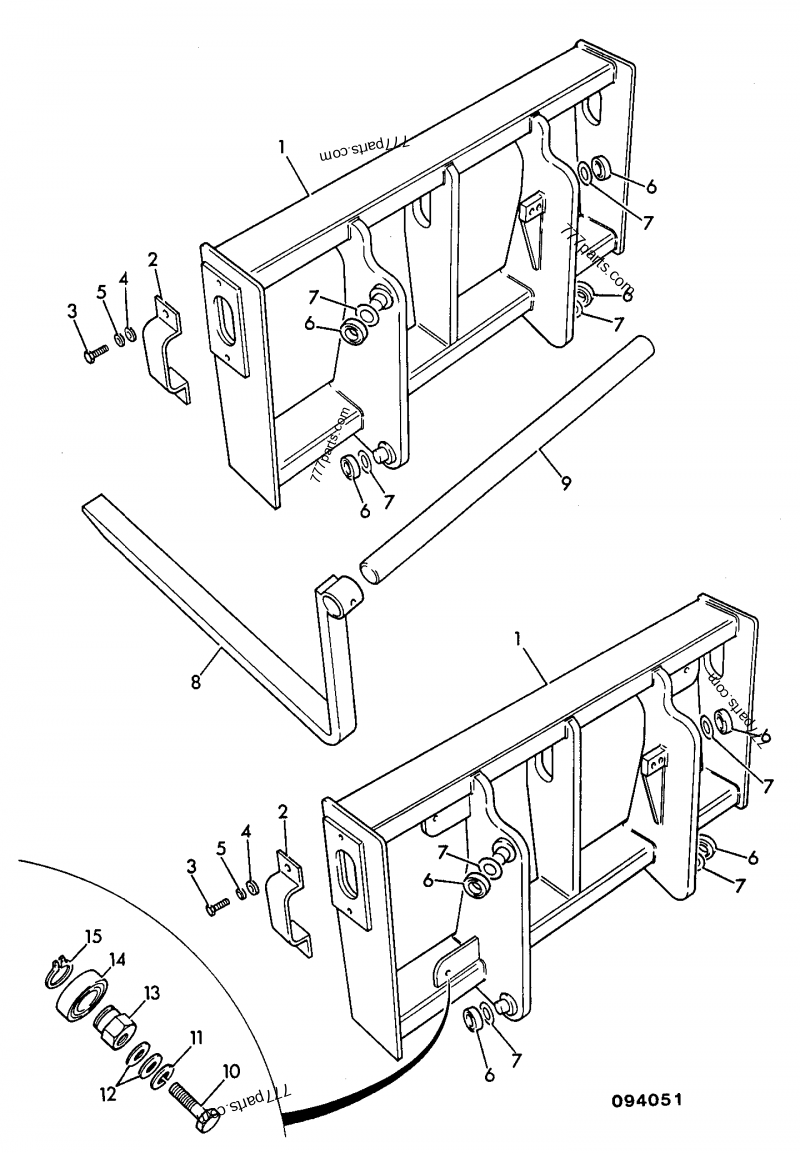 548/15200 Carriage, floating fork, Triplex 50" wide USA - 54815200 ...
