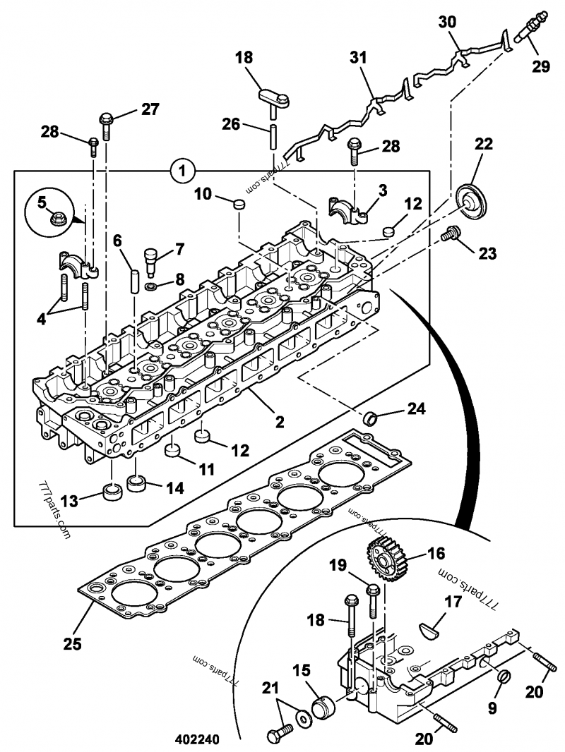 02/801187 Stud, M10 x 60 L=75 - 02801187 - JCB spare part | 777parts.com