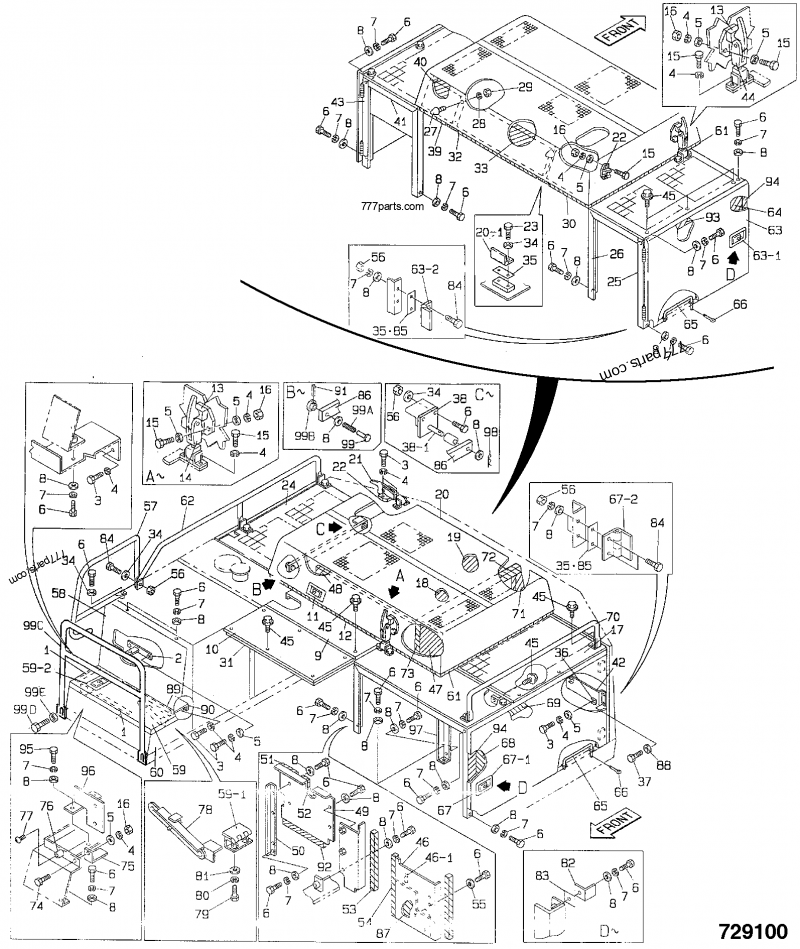 KNN0820 Cover, engine hood - JCB spare part | 777parts.com