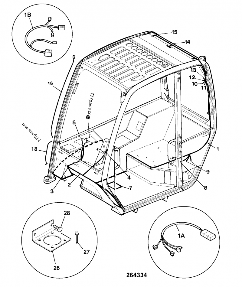 721/11254 Harness, Cab,Rear - 72111254 - JCB spare part | 777parts.com