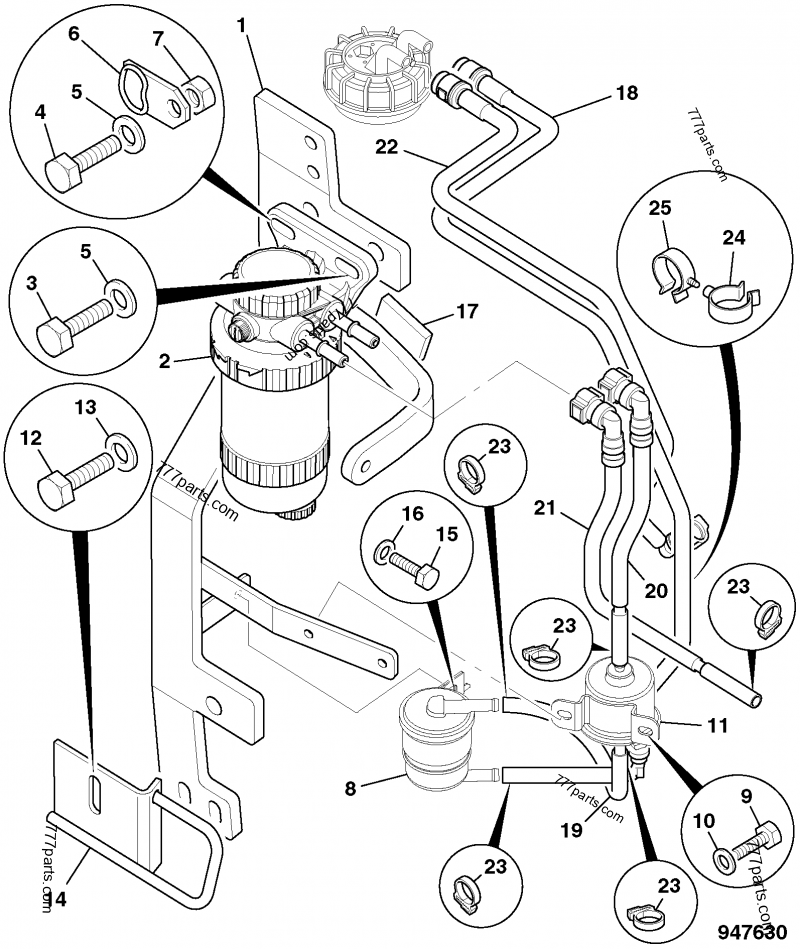 332/R9701 Filter, assembly, 5 micron - 332r9701 - JCB spare part ...