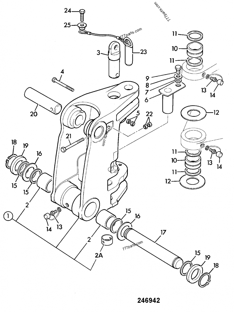 811/70100 Pin, pivot, 460mm long - 81170100 - JCB spare part | 777parts.com