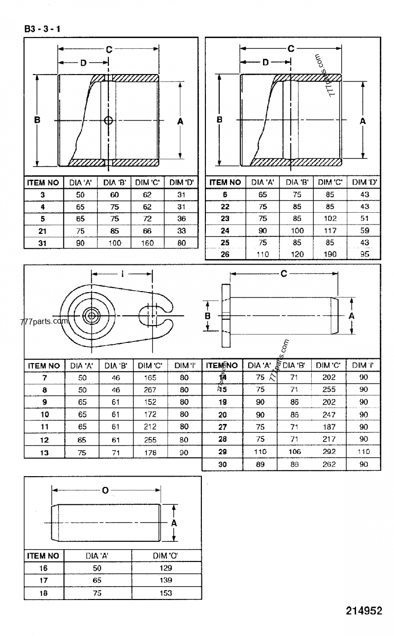 809/00119 Bearing, liner, 90x117 lg. - 80900119 - JCB spare part ...