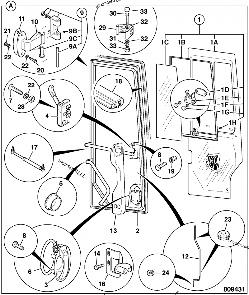 331/31247 Hinge, block, assembly - 33131247 - JCB spare part | 777parts.com