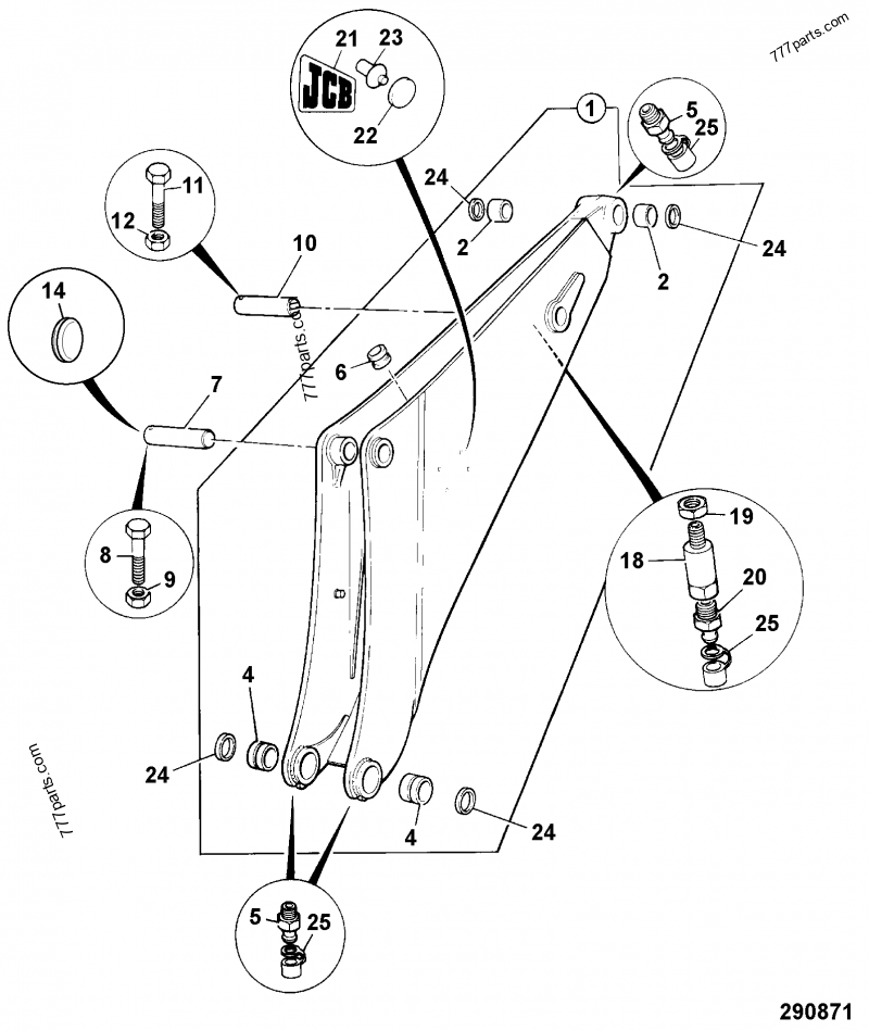 811/50520 Pin, pivot - 81150520 - JCB spare part | 777parts.com