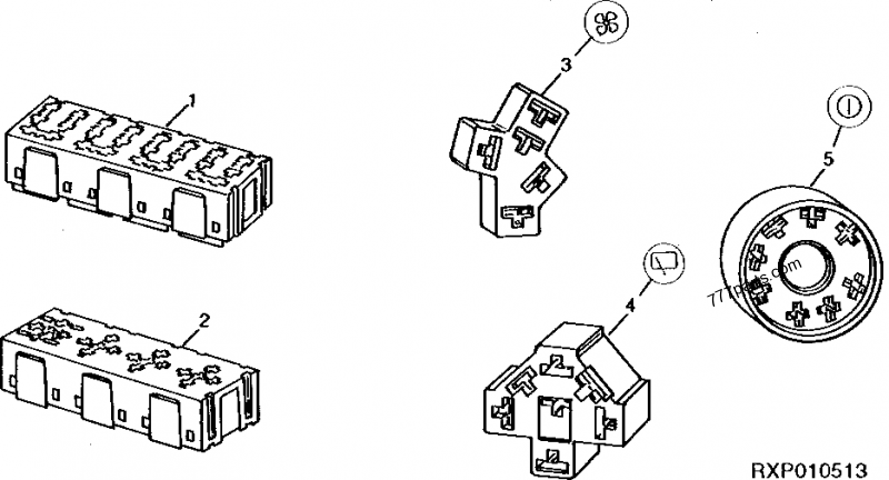 RE46735 Connector - John Deere spare part | 777parts.com