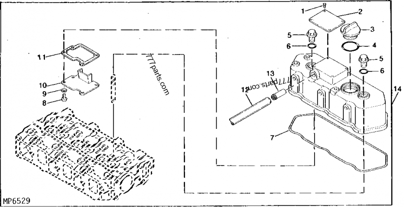 M87854 Gasket - John Deere spare part | 777parts.com
