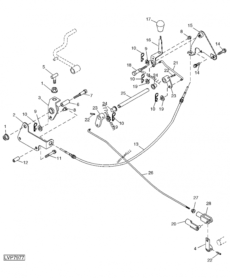 R105312 Lever - John Deere spare part | 777parts.com