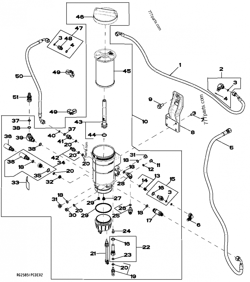 RE507284 Fuel Filter - John Deere spare part | 777parts.com