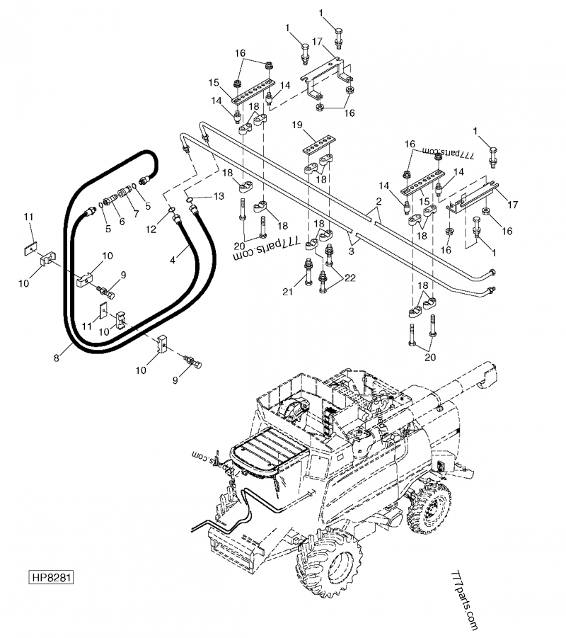 John Deere Combine Line Drawing