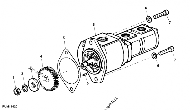 RE279133 Hydraulic Pump - John Deere spare part | 777parts.com