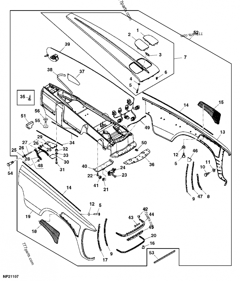 R166663 Louver - John Deere spare part | 777parts.com